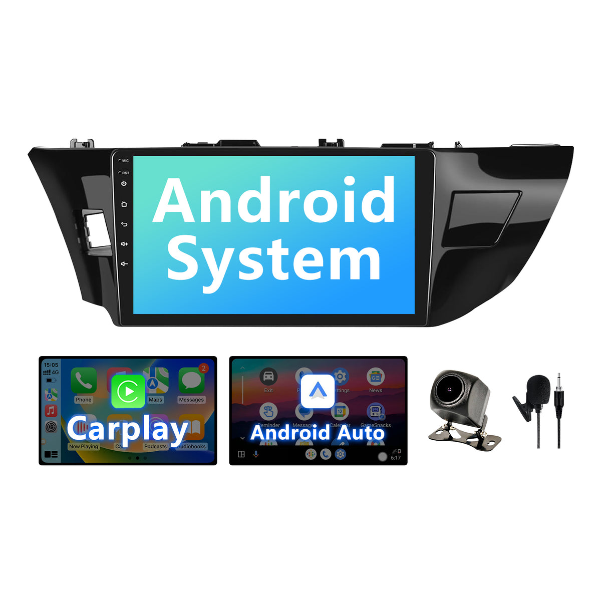 Car Stereo for 2014 2015 2016 Toyota Corolla with Wireless CarPlay And ...