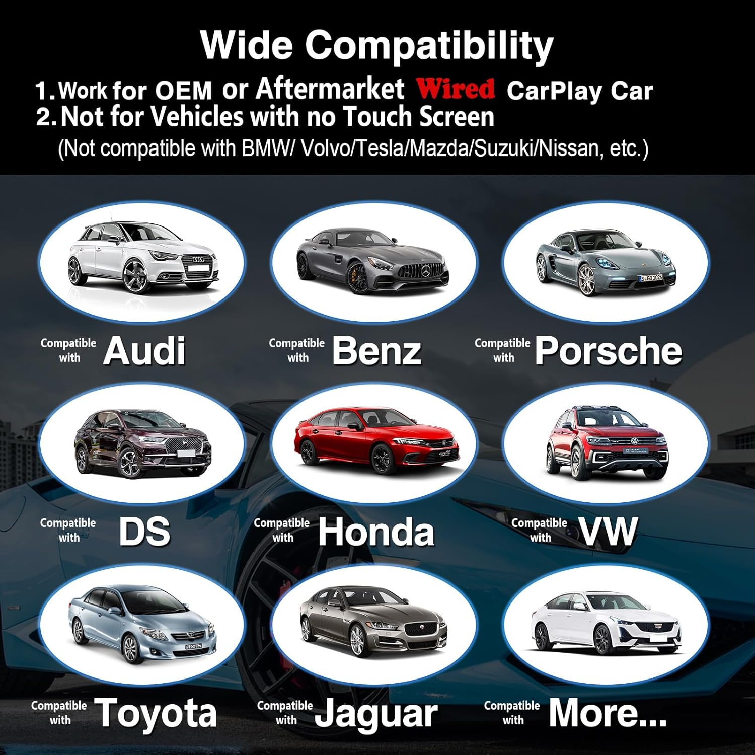 CarPlay CD Player Supports Wireless CarPlay/Android Auto for Car with ...