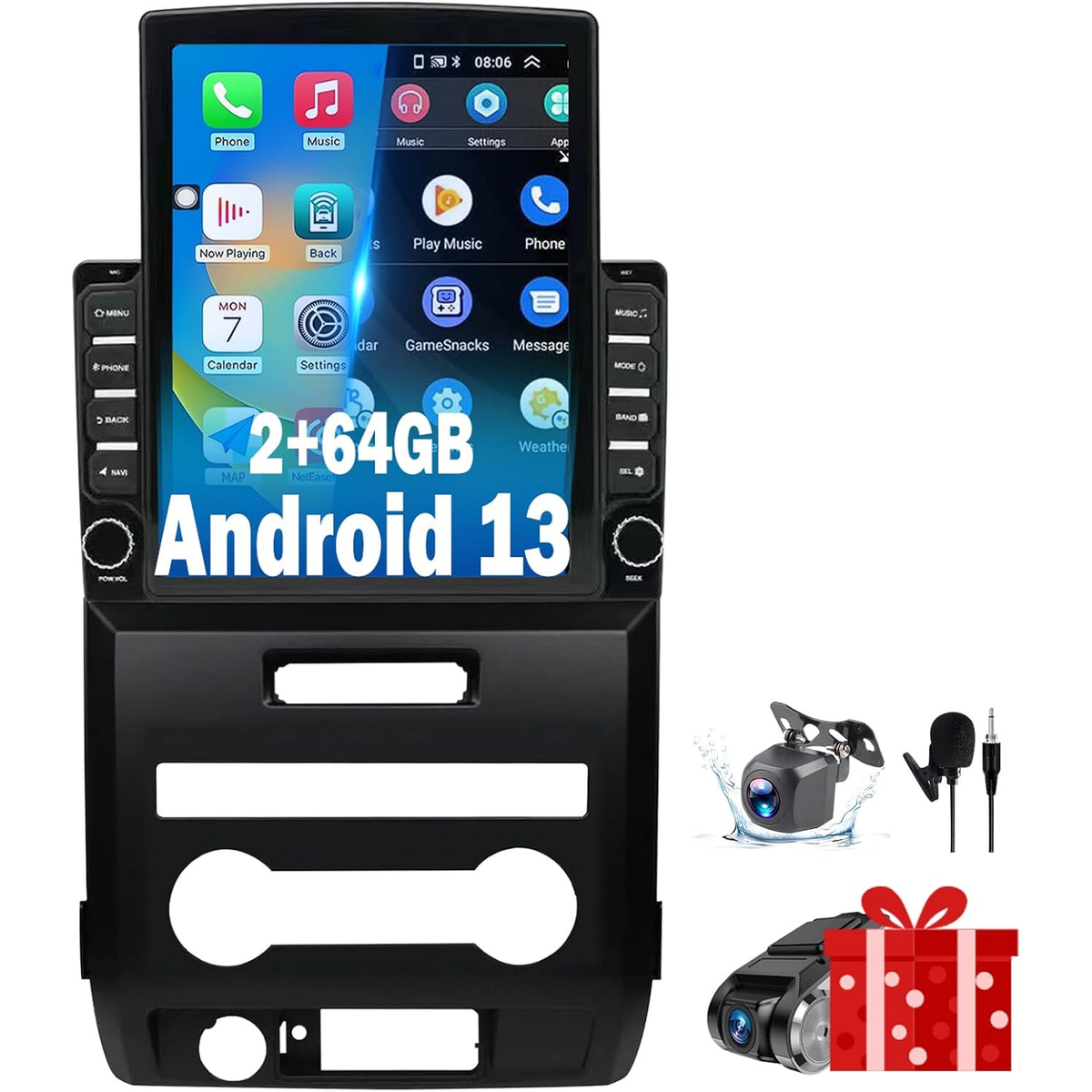 Android 13 Car Stereo for Ford F150 2009-2014 (Manual AC), Supports Wi ...